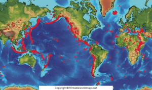 Map of Active Volcanoes in the World | Active Volcanoes Map - Printable ...