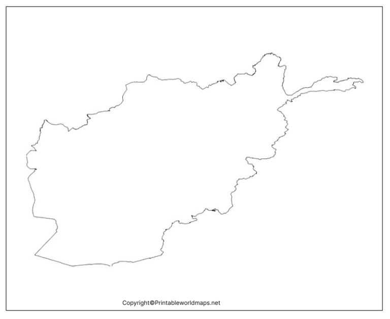 Printable Blank Map of Afghanistan – Outline for Learners