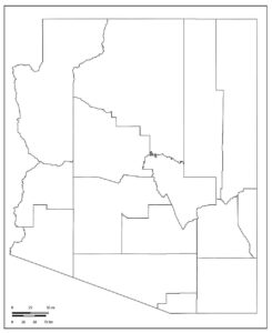 Arizona Outline Map – Blank Map of Arizona [PDF] - Printable World Maps