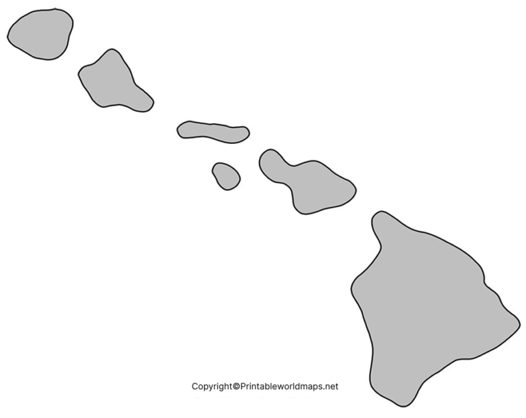 Printable Blank Map of Hawaii – Outline, Transparent, PNG Map ...