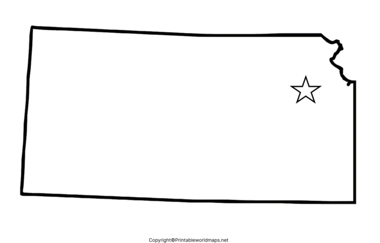Printable Blank Map of Kansas – Outline, Transparent, PNG map ...