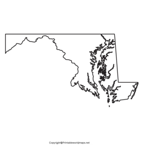 Printable Blank Map of Maryland – Outline, Transparent map - Printable ...