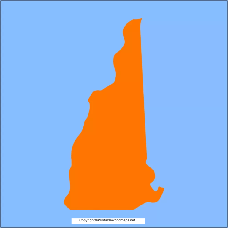 Printable Blank Map of New Hampshire – Outline, PNG Map - Printable ...