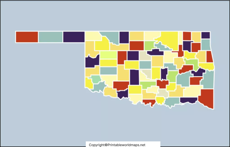 Printable Blank Map of Oklahoma – Outline, Transparent map - Printable ...