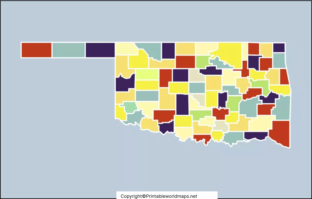 Printable Blank Map of Oklahoma – Outline, Transparent map - Printable ...