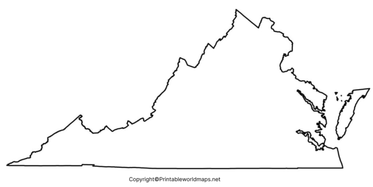 Blank Map of Virginia – Printable Virginia Map [PDF] - Printable World Maps