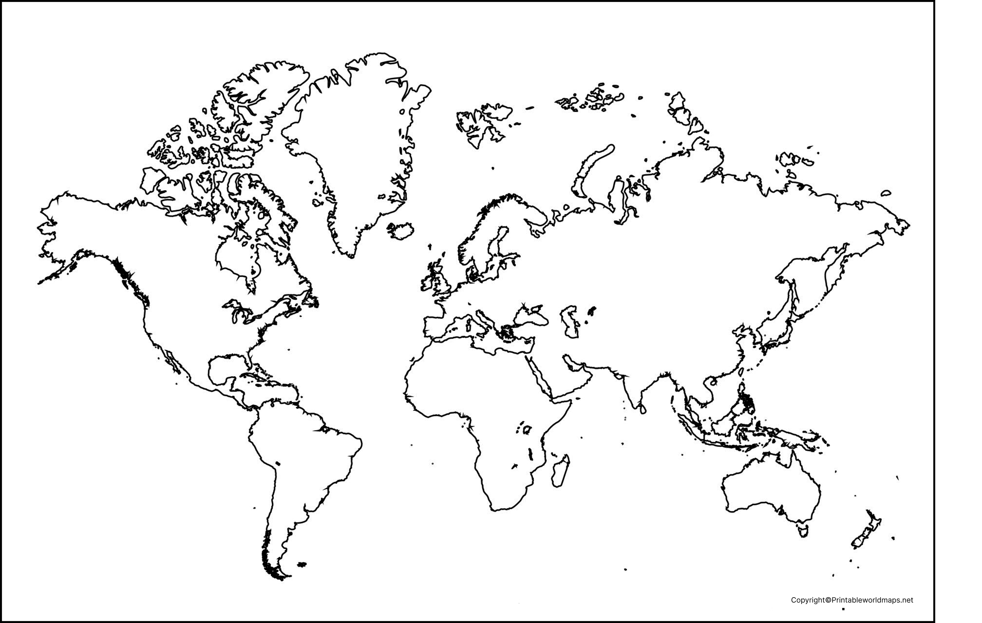 Printable Blank World Map – World Map Blank [PDF] - Printable World Maps