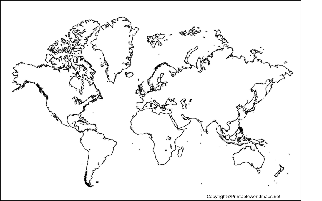 Printable Blank World Map – World Map Blank [PDF] - Printable World Maps