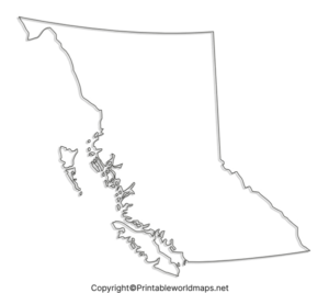 Printable Blank Map of British Columbia – Outline PDF