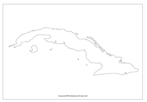 Printable Blank Map of Cuba- Outline, Transparent, PNG Map - Printable ...