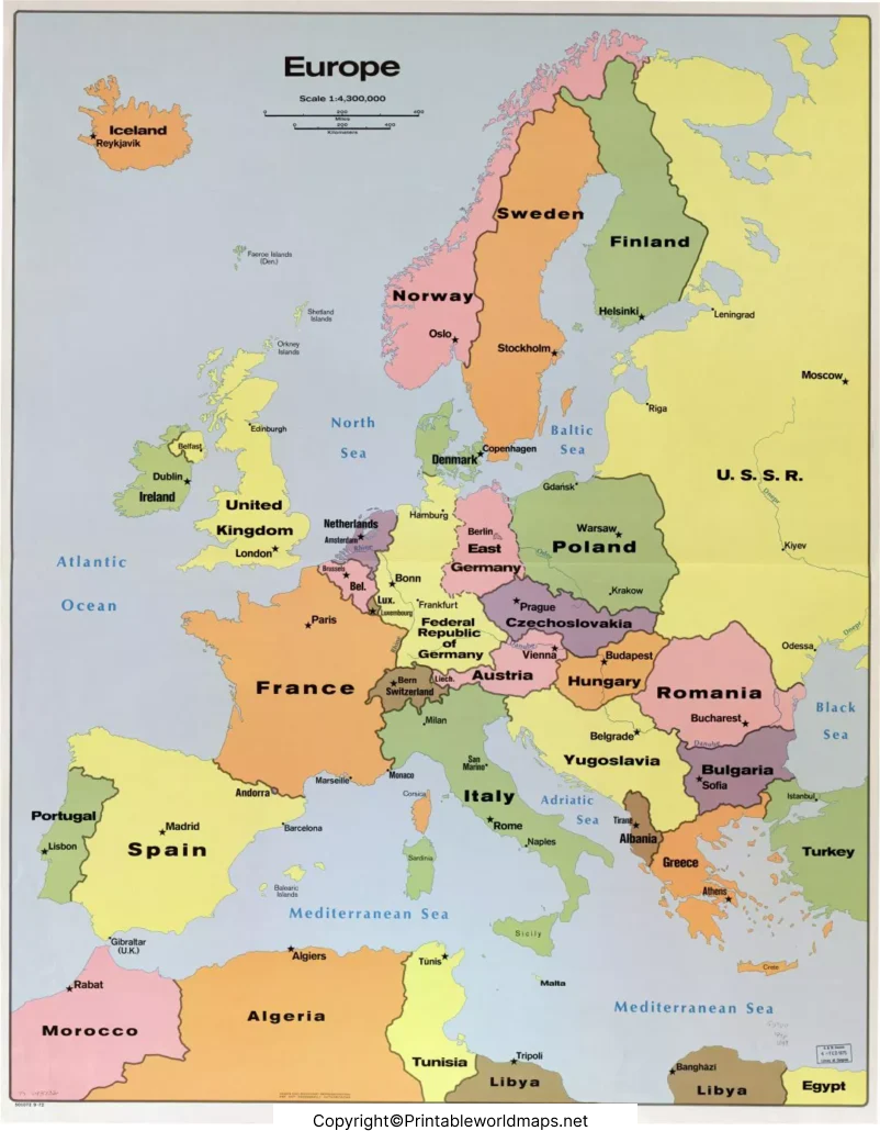 Europe Map with Countries – Europe Map Political [PDF] - Printable ...