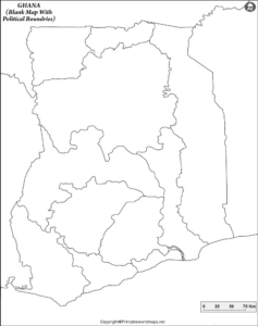 Printable Blank Map of Ghana – Outline for Geography Use