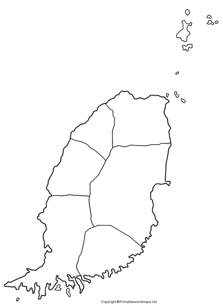 Printable Blank Map of Grenada – Outline for Learning