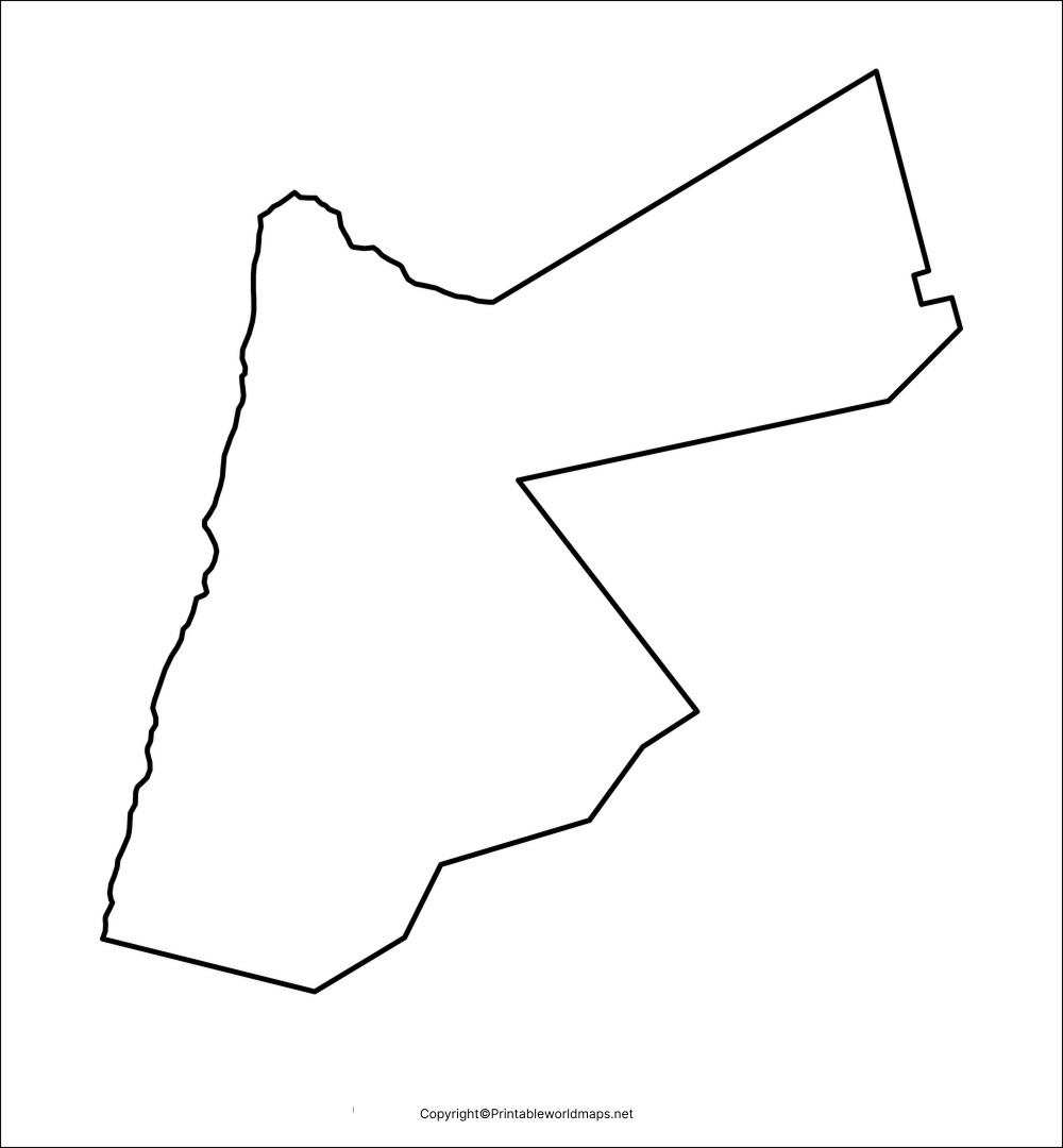 Printable Blank Map of Jordan – Outline for Beginners