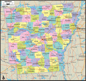 Free Labeled Arkansas Map with Capital and Cities PDF