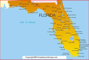 Labeled Map of Florida with Capital and Cities Guide