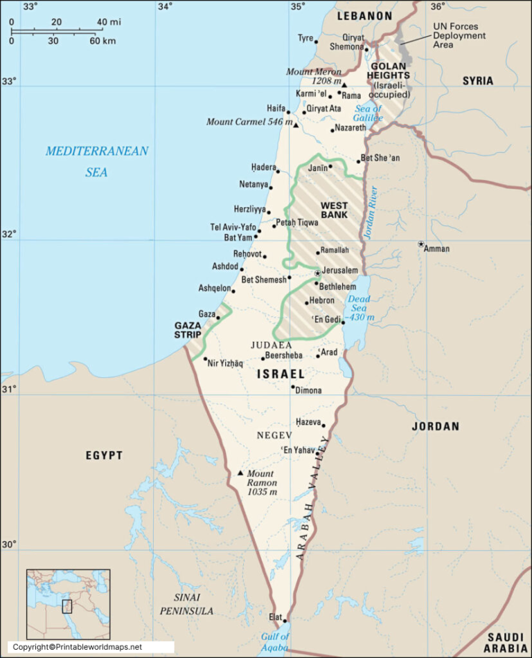 Labeled Map of Israel with States and Cities Explained