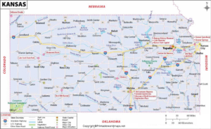 Discover the Labeled Map of Kansas with Capital & Cities