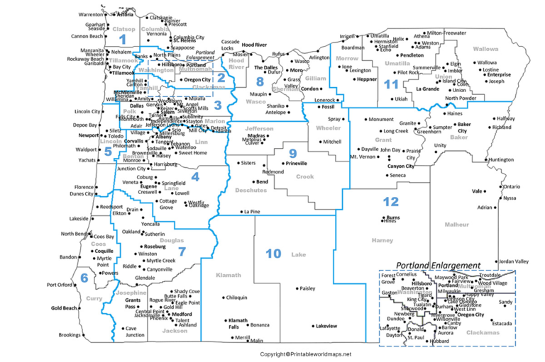 Explore the Labeled Map of Oregon with Capital & Cities