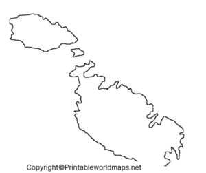 Printable Blank Map of Malta – Outline for Geography Skills