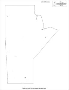 Printable Blank Map of Manitoba – Outline for Practice
