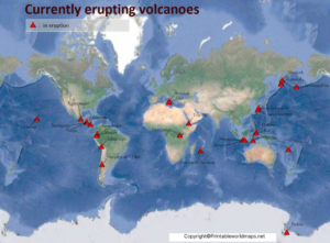 Map of Active Volcanoes in the World | Active Volcanoes Map - Printable ...