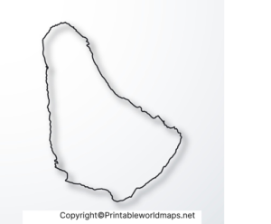 Printable Blank Map of Barbados – Outline, Transparent map - Printable ...