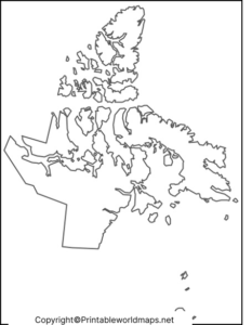 Printable Blank Map of Nunavut – Outline, Transparent Map - Printable ...