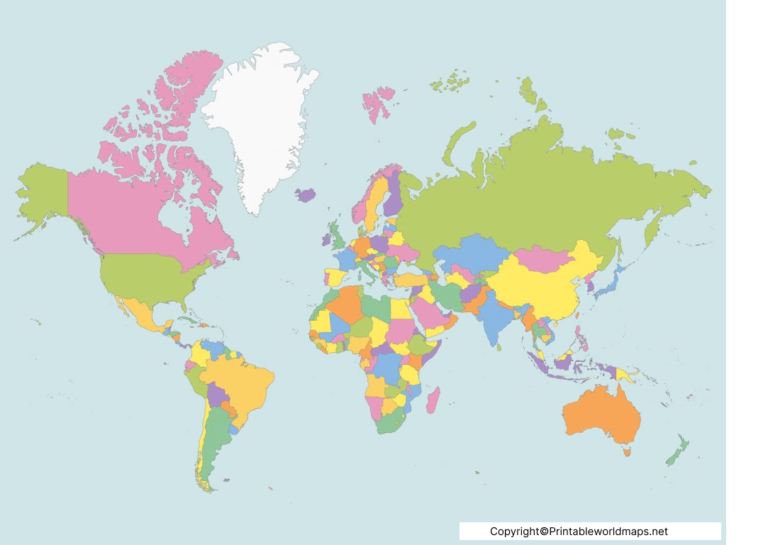Mercator World Map | World Map Mercator View - Printable World Maps
