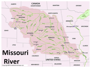 Missouri River Map | Map of Missouri River Location - Printable World Maps