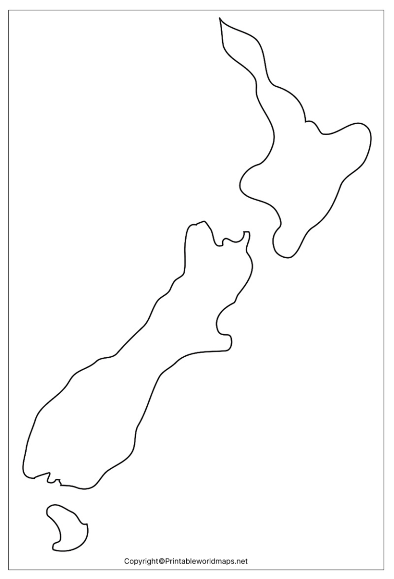 Printable Blank Map of New Zealand – Outline Transparent map ...