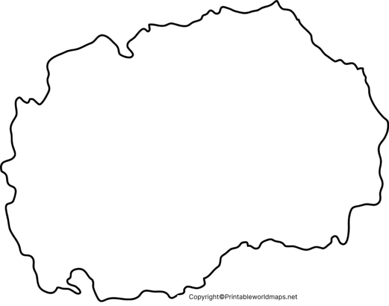 Printable Blank Map of North Macedonia: Outline PNG Map