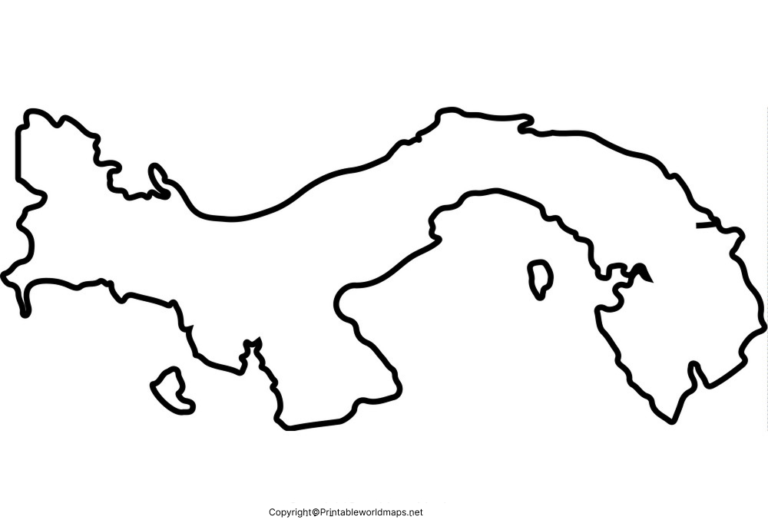 Printable Blank Map of Panama – Outline for Geography