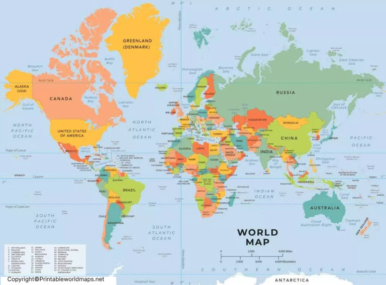 Political World Map – Printable Map of the World [PDF] - Printable ...