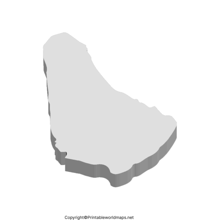 Printable Blank Map of Barbados – Outline, Transparent map - Printable ...