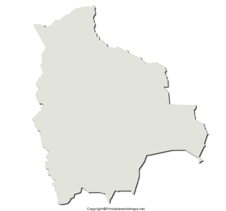 Printable Blank Map of Bolivia – Outline, Transparent Map - Printable ...