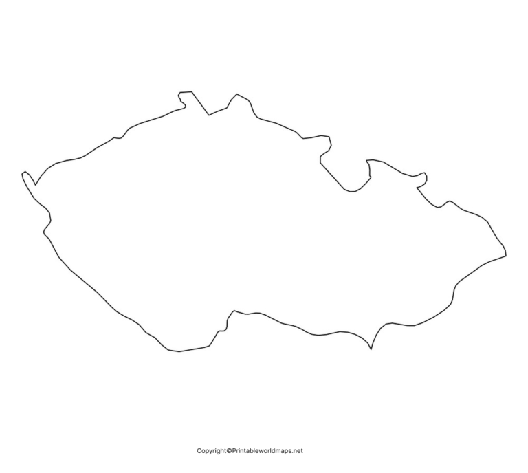Printable Blank Map of Czechia – Outline for Students