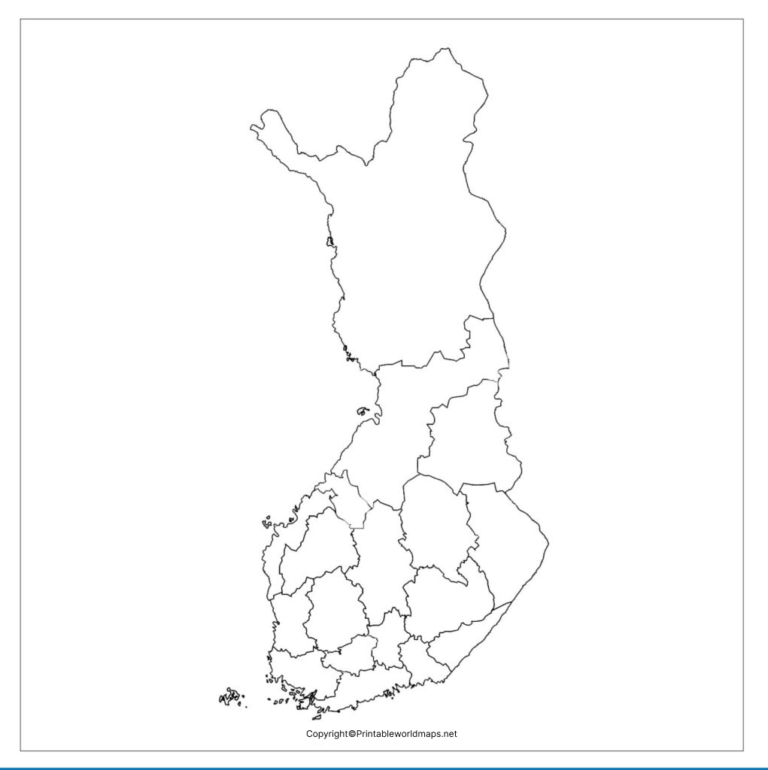 Printable Blank Map of Finland – Outline for Easy Learning