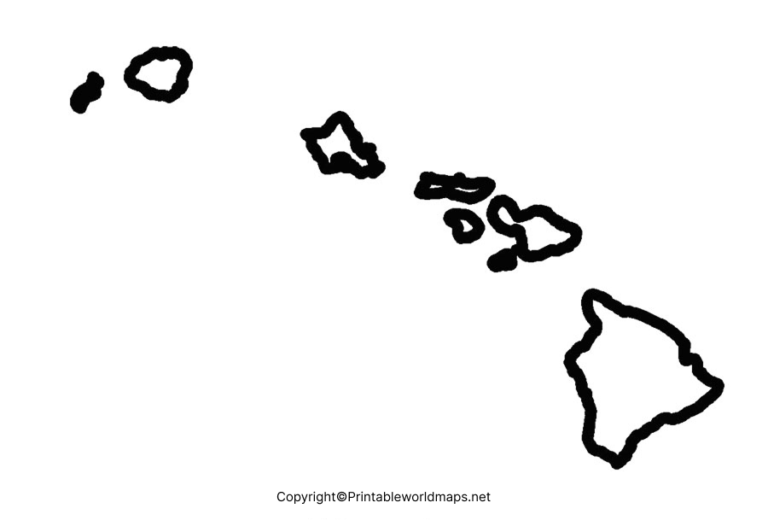 Printable Blank Map of Hawaii – Outline, Transparent, PNG Map ...