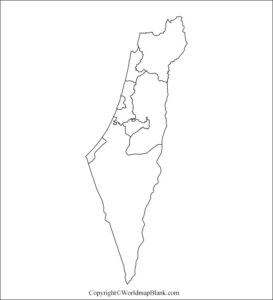 Printable Blank Map of Israel for Geography Practice
