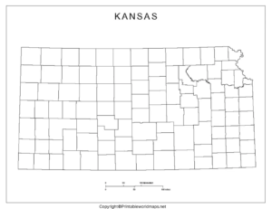 Printable Blank Map of Kansas – Outline, Transparent, PNG map ...