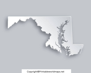 Printable Blank Map of Maryland – Outline, Transparent map - Printable ...