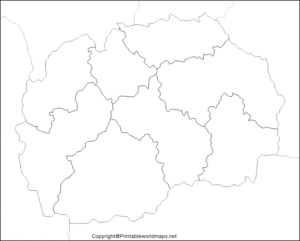 Printable Blank Map of North Macedonia: Outline PNG Map