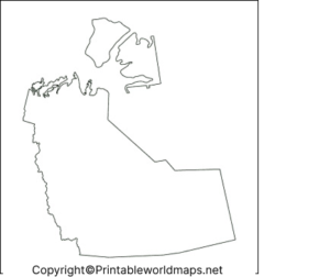Printable Blank Map of Northwest Territories for Learning