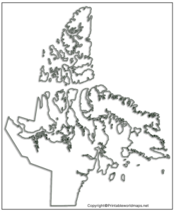 Printable Blank Map of Nunavut – Outline for Education
