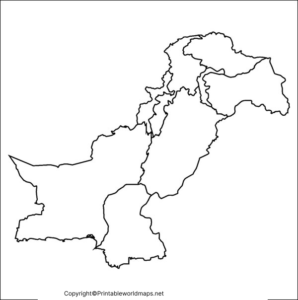 Printable Blank Map of Pakistan – Outline for Practice
