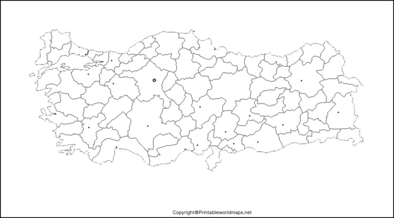 Printable Blank Map of Turkey – Outline for Learning