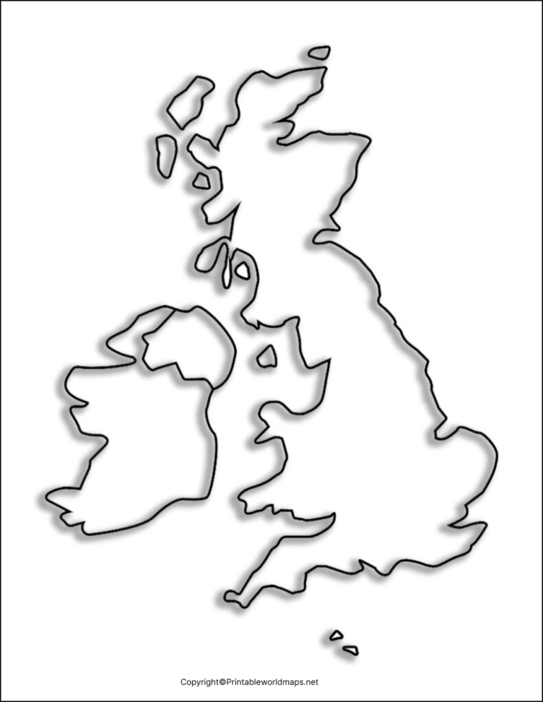 Printable Blank Map of UK- Outline, Transparent, PNG Map - Printable ...