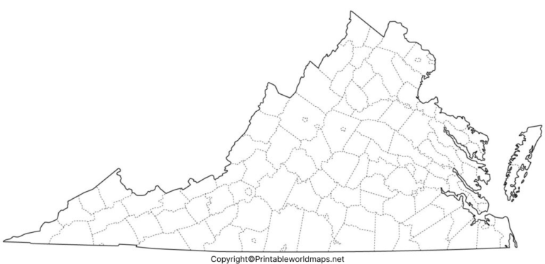 Blank Map of Virginia – Printable Virginia Map [PDF] - Printable World Maps