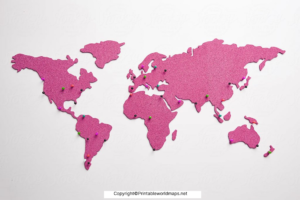 World Map with Pins To Mark Travels in PDF - Printable World Maps